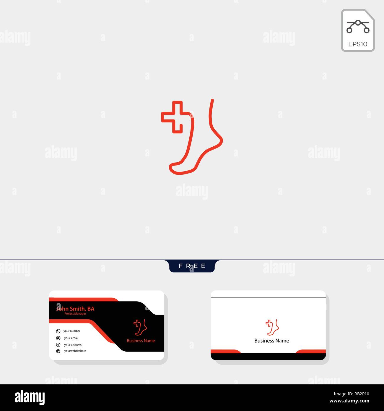 foot healing or medicine concept logo template for corporate vector ...