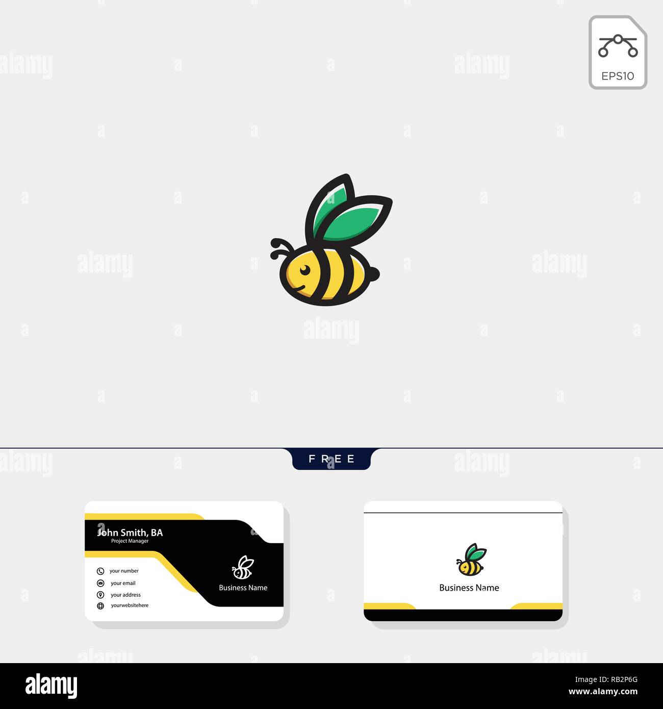 light, bee, flying bee logo template vector illustration, free business ...