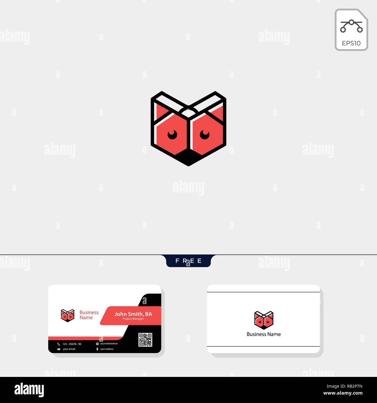 learning fox book logo template vector illustration, free business card ...