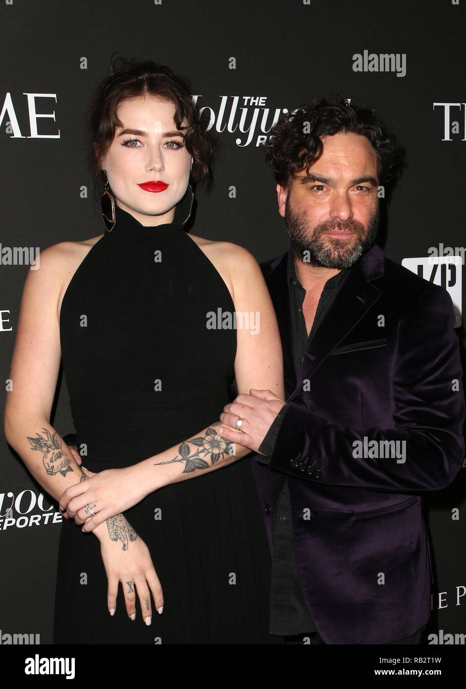 Los Angeles, Ca, USA. 5th Jan, 2019. Alaina Meyer, Johnny Galecki, at ...