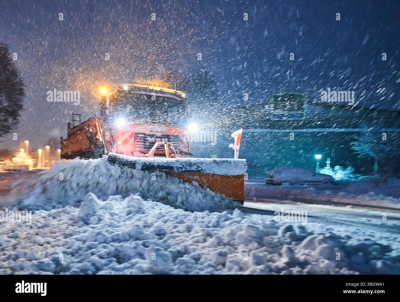 New york city street with covered tree lights hi-res stock photography ...