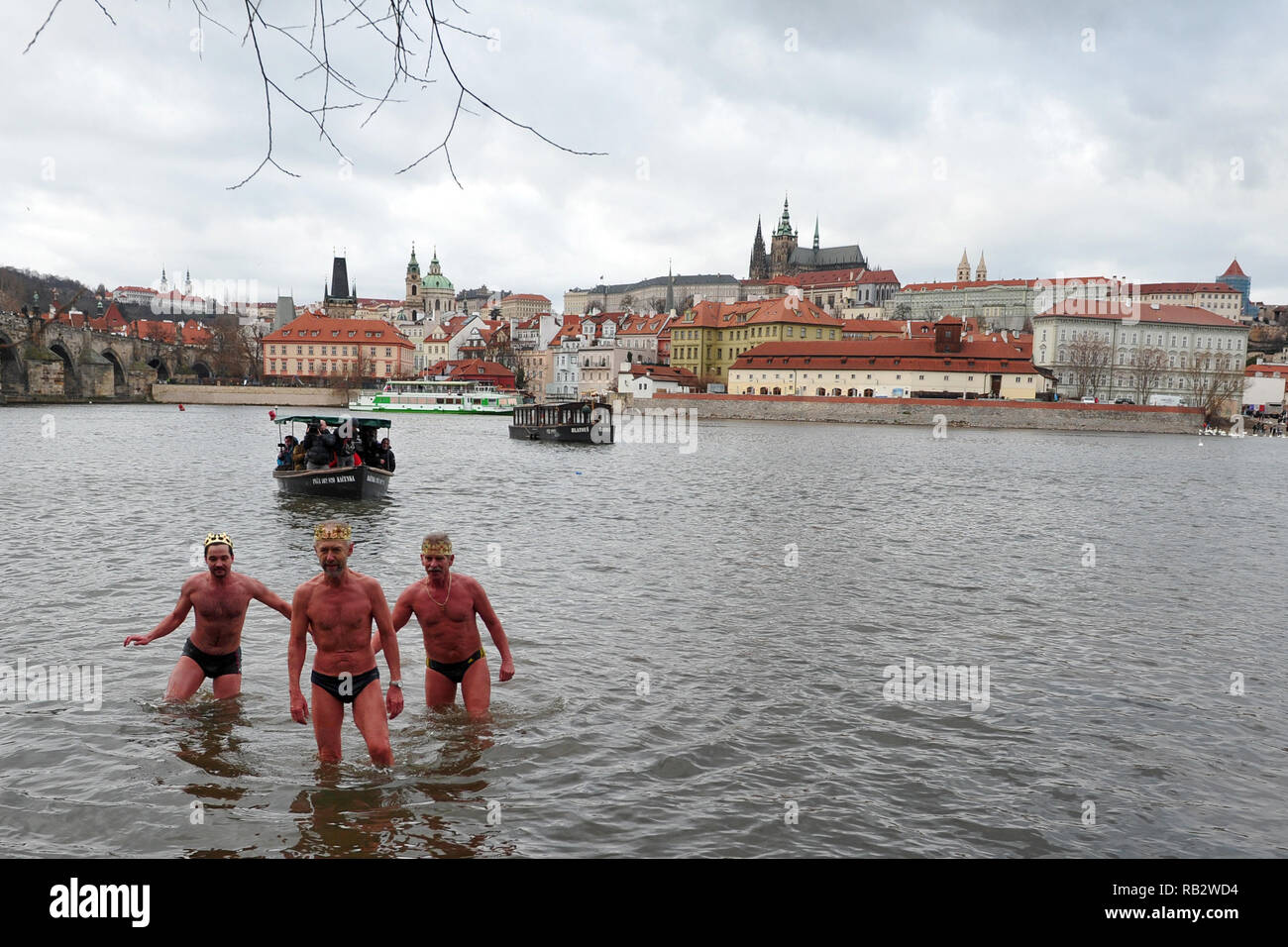 Winter swimming in river prague hi-res stock photography and images - Alamy