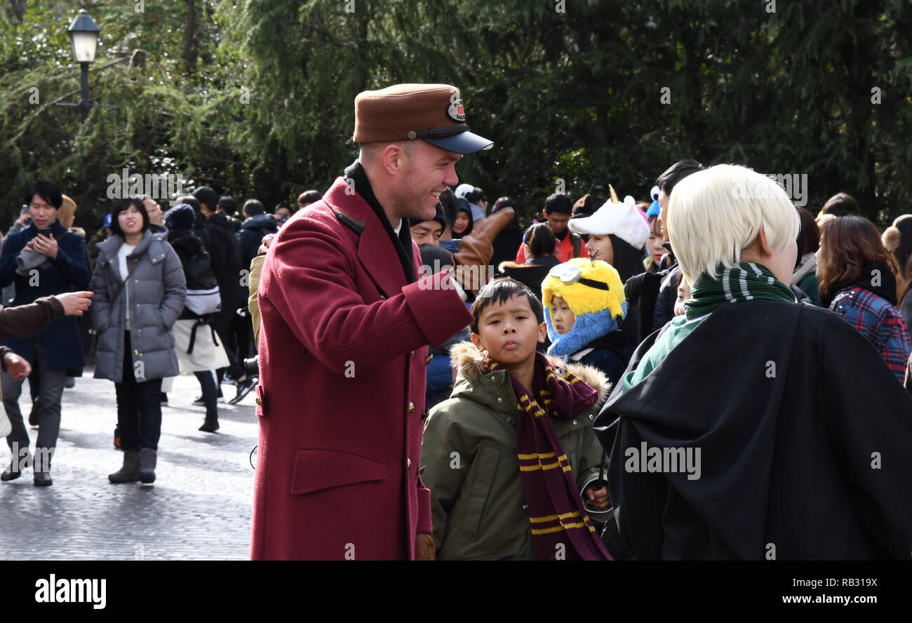 Osaka, Japan. 31st Dec, 2018. Universal Studios Japan Staff member ...