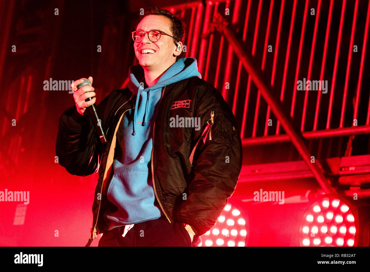 San Jose, USA. 5 January 2019. Logic performs onstage during the 2019 ...