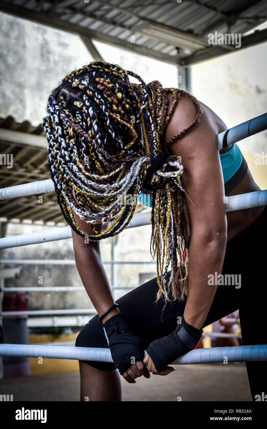 Boxer on the ropes ropes hi-res stock photography and images - Alamy