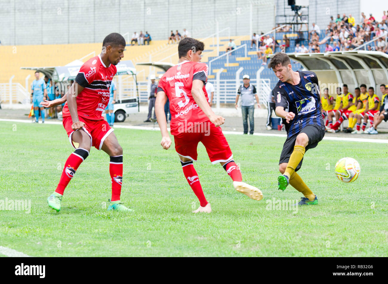 Sao Paulo, Brazil. 06th Jan, 2019. Jaguariúna FC x Ríver (PI), a match ...