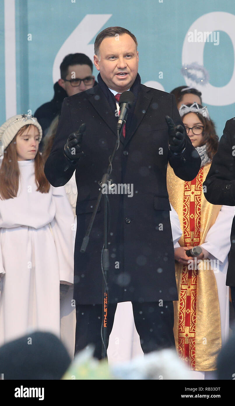 Wadowice, Poland. 6th Jan, 2019. Polish President Andrzej Duda attend ...