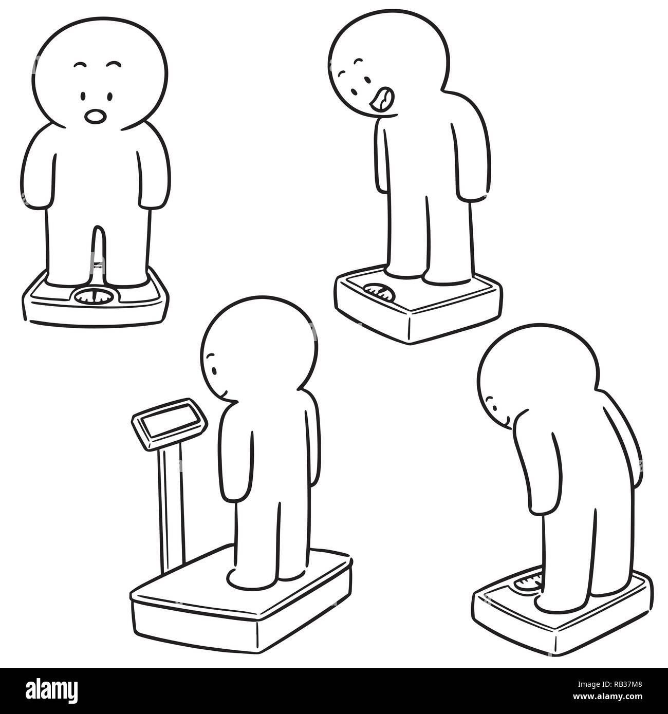 vector set of people on weighing machine Stock Vector Image & Art - Alamy