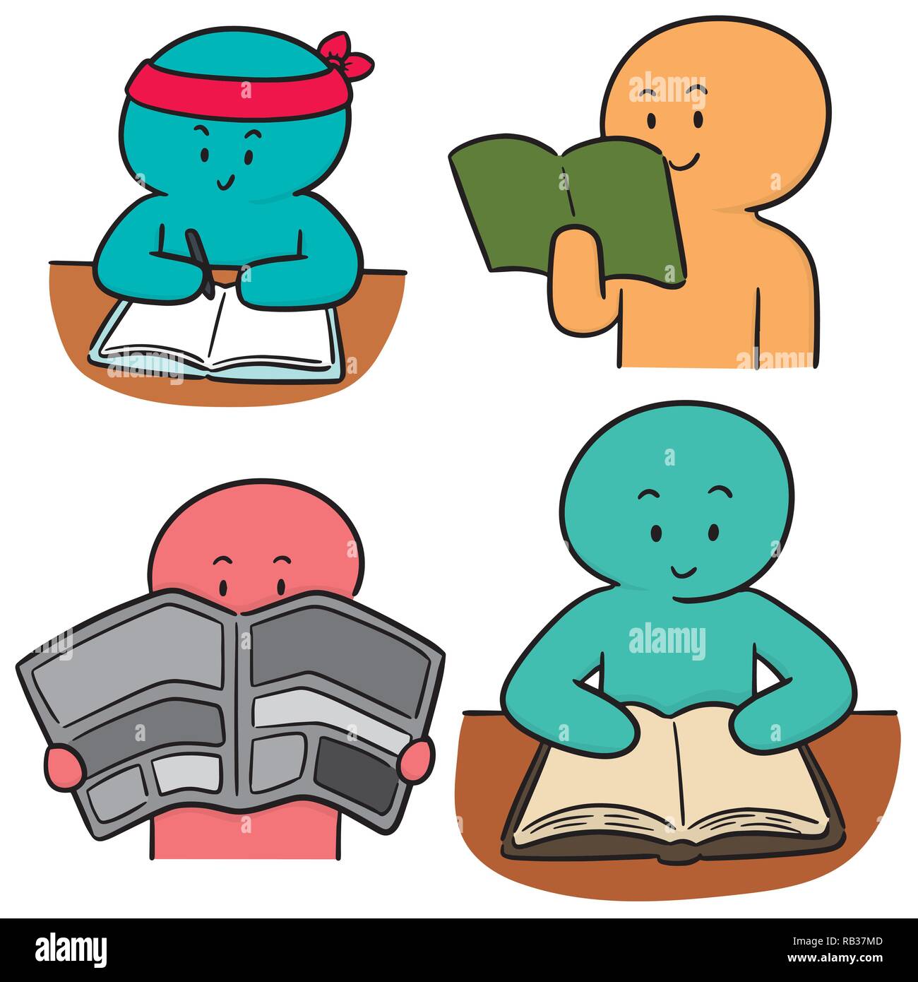 vector set of reader Stock Vector Image & Art - Alamy