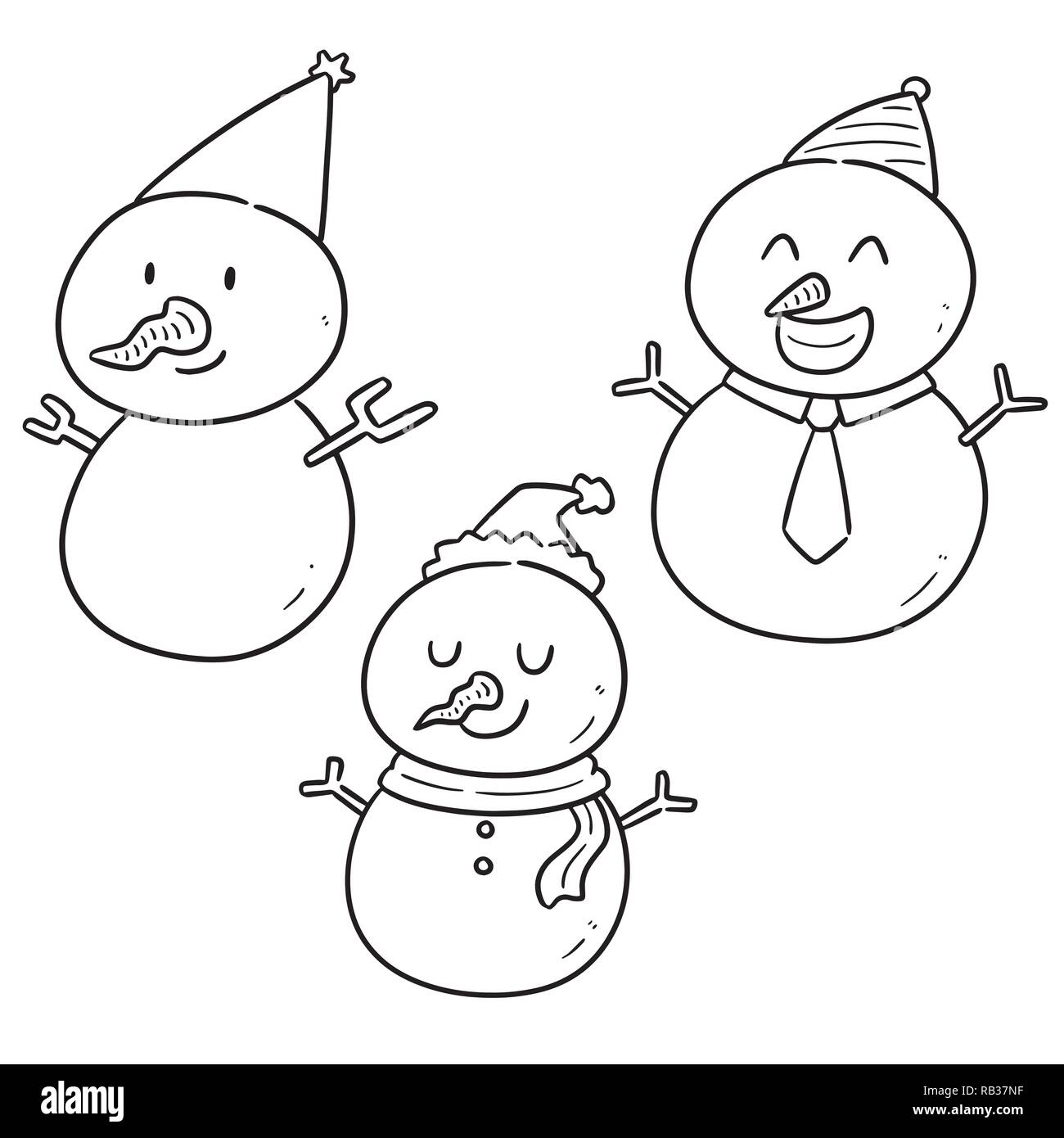 vector set of snowman Stock Vector Image & Art - Alamy
