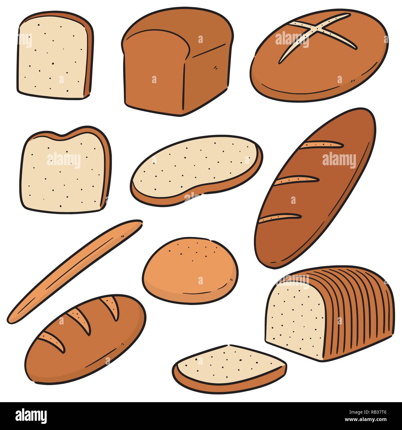 vector set of bread Stock Vector Image & Art - Alamy