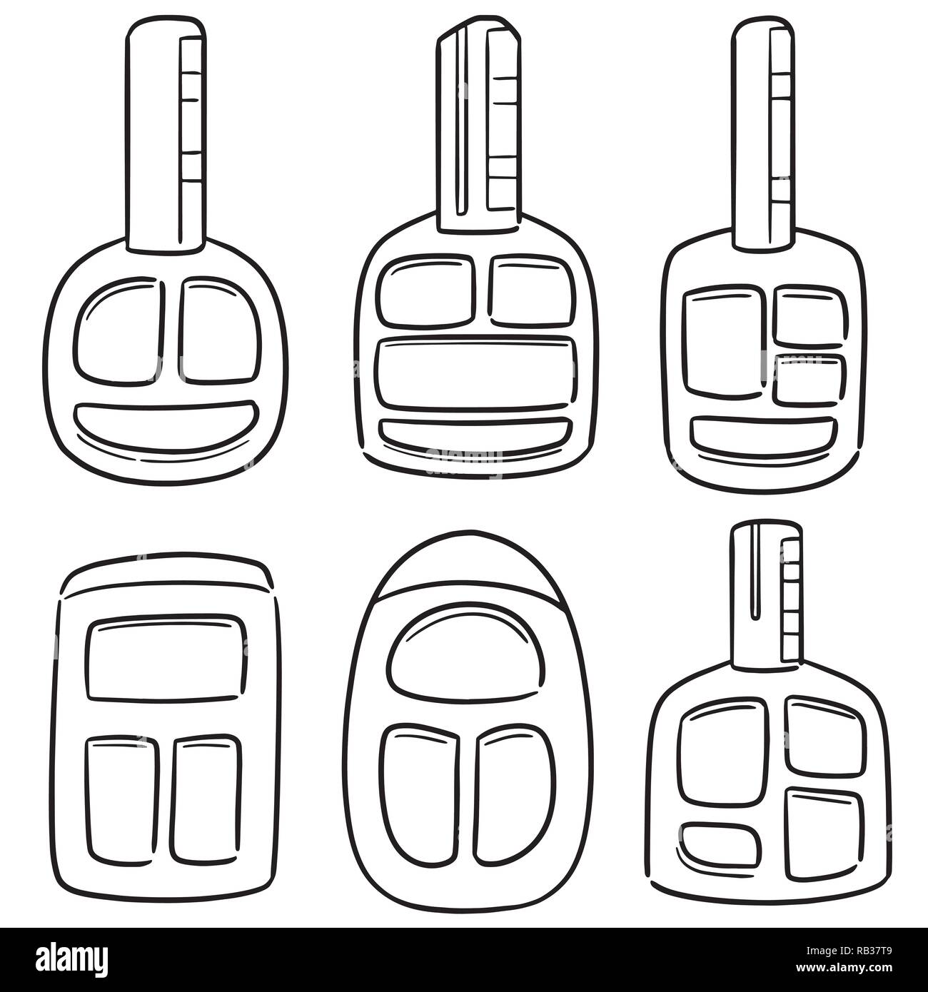 vector set of car keys Stock Vector Image & Art - Alamy