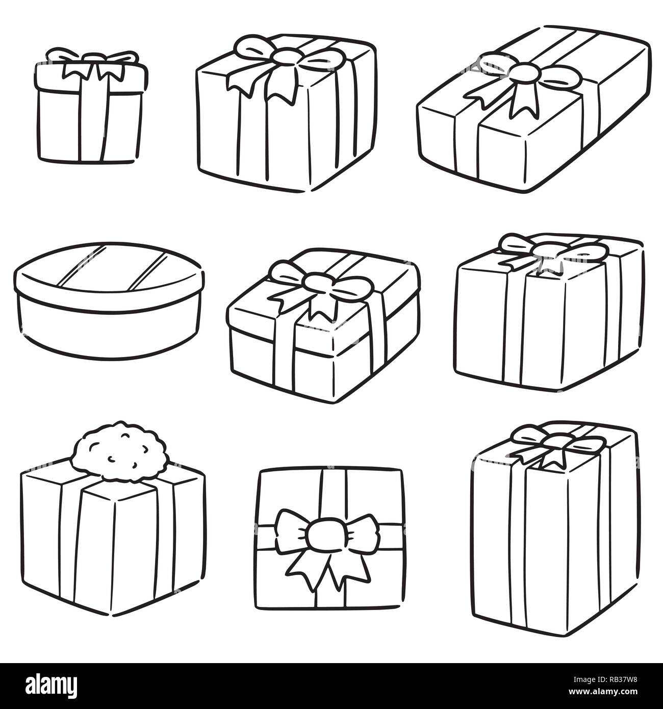 Gift box draw Black and White Stock Photos & Images - Alamy