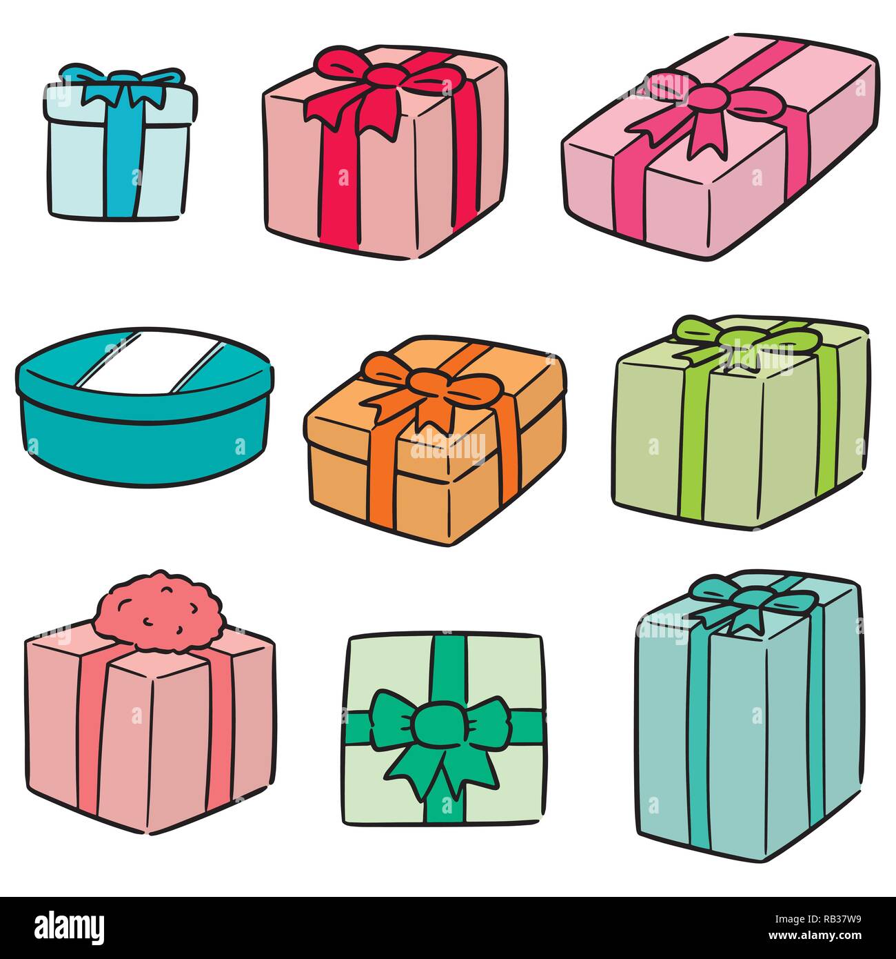 Cardboard box giftbox set Stock Vector Images - Alamy