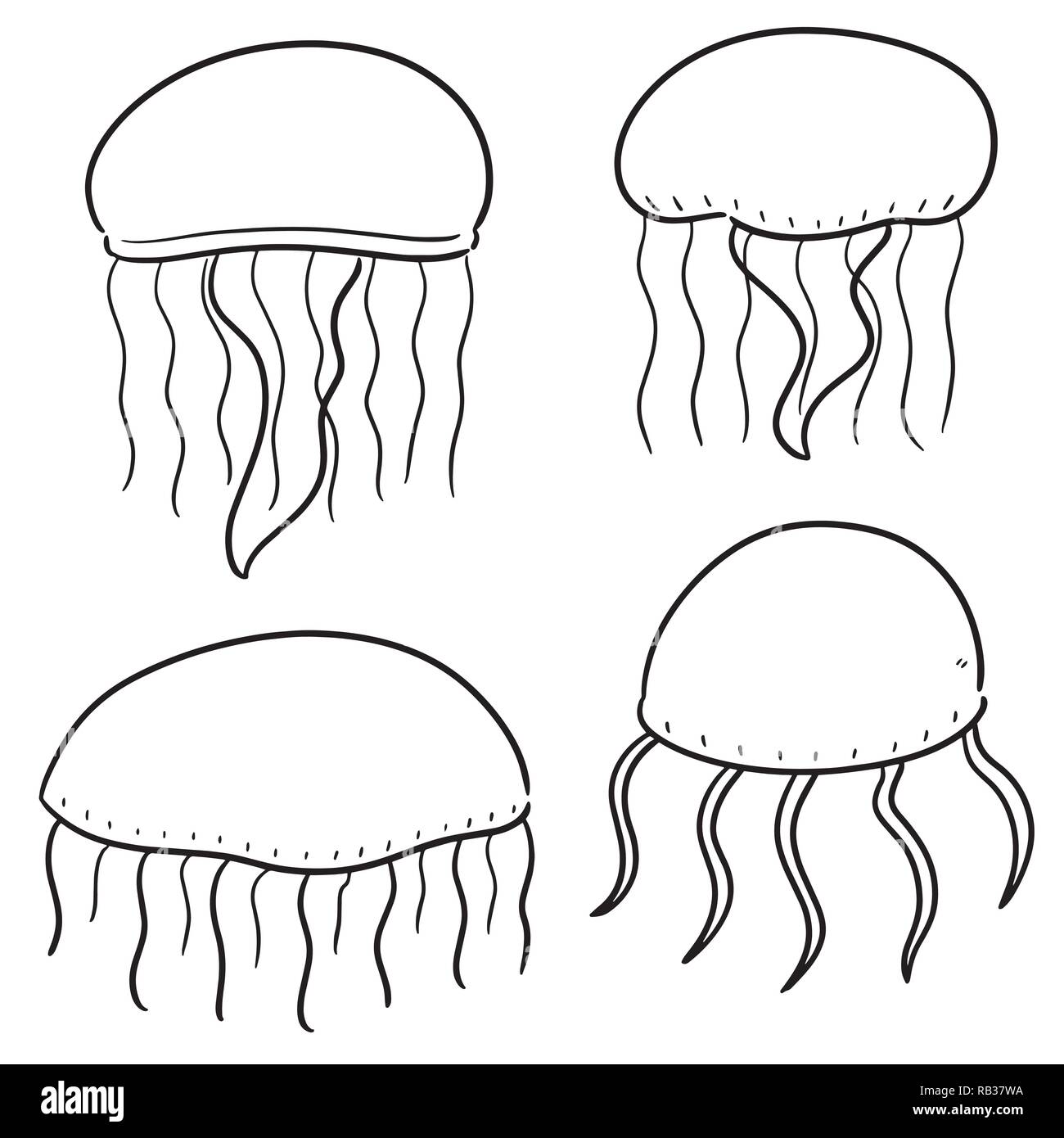 vector set of jellyfish Stock Vector Image & Art - Alamy