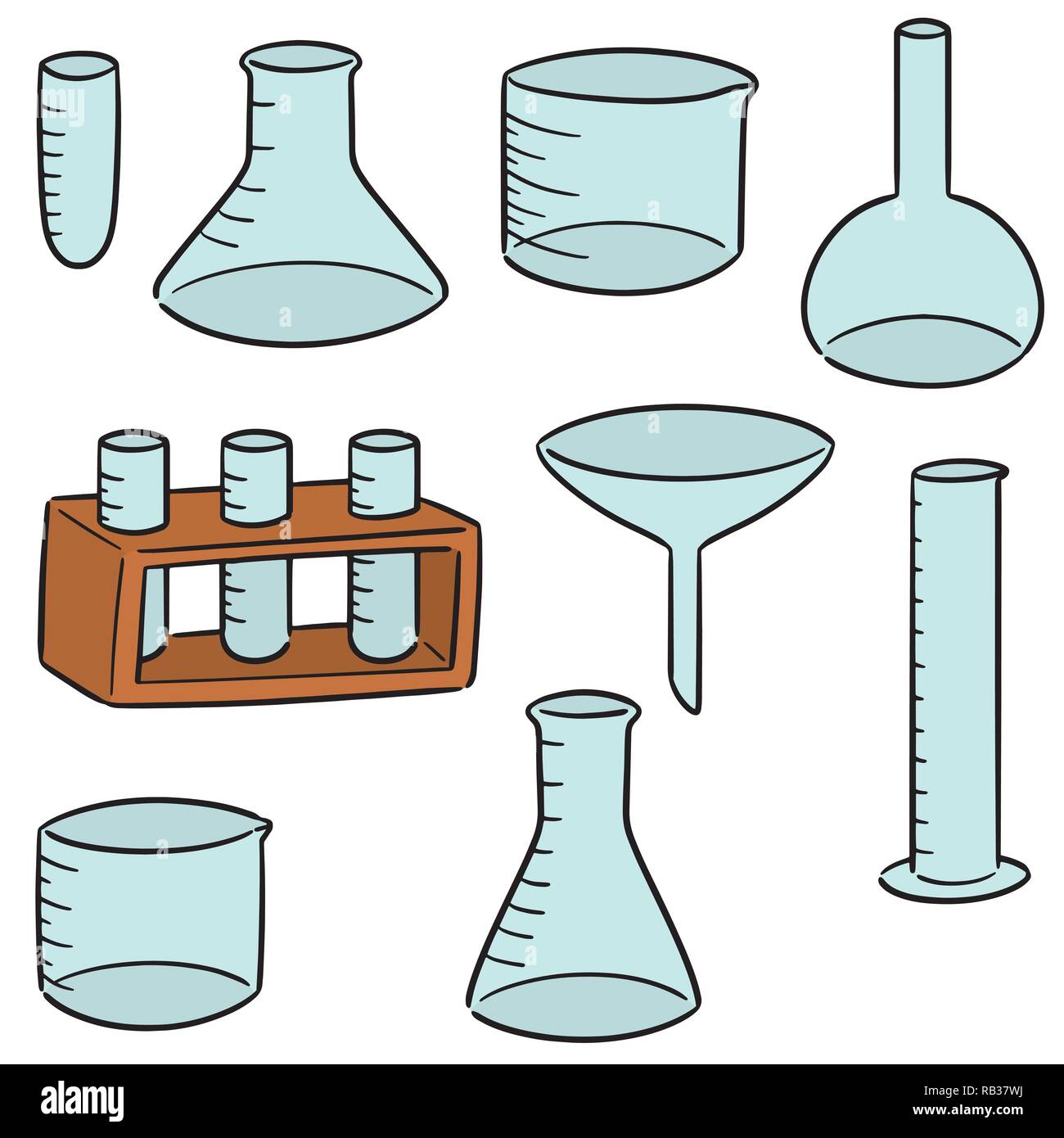 vector set of laboratory glassware Stock Vector Image & Art - Alamy