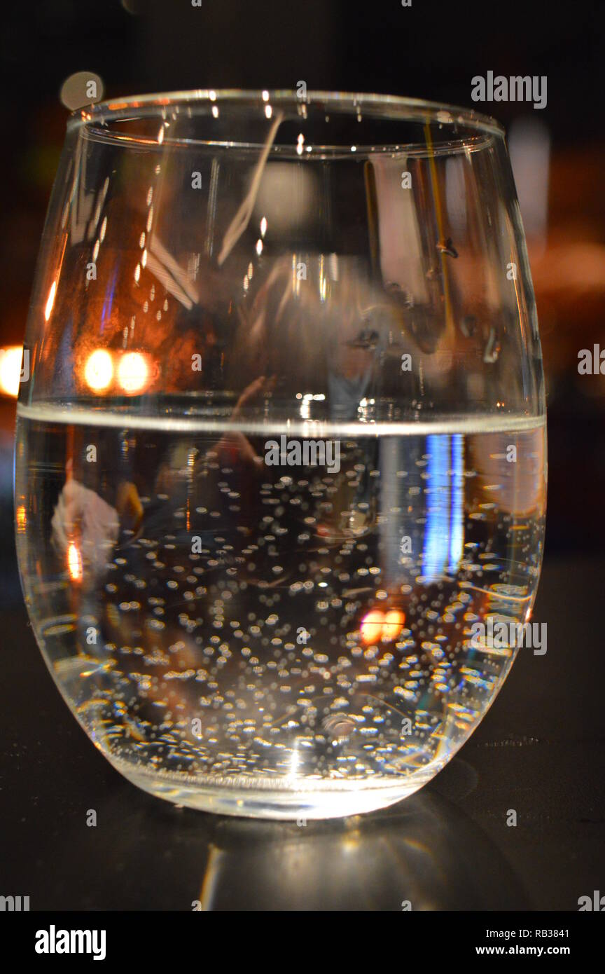 A glass of water in a bar Stock Photo - Alamy