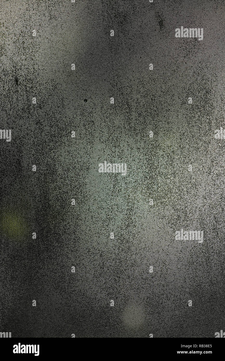 Dew window background with small drops texture and pink green morning ...