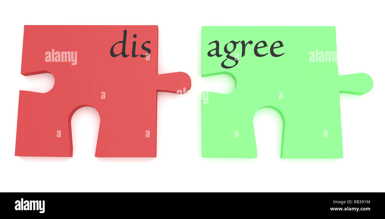 Convincing: Red And Green Agree Or Disagree Puzzle Pieces, 3d ...