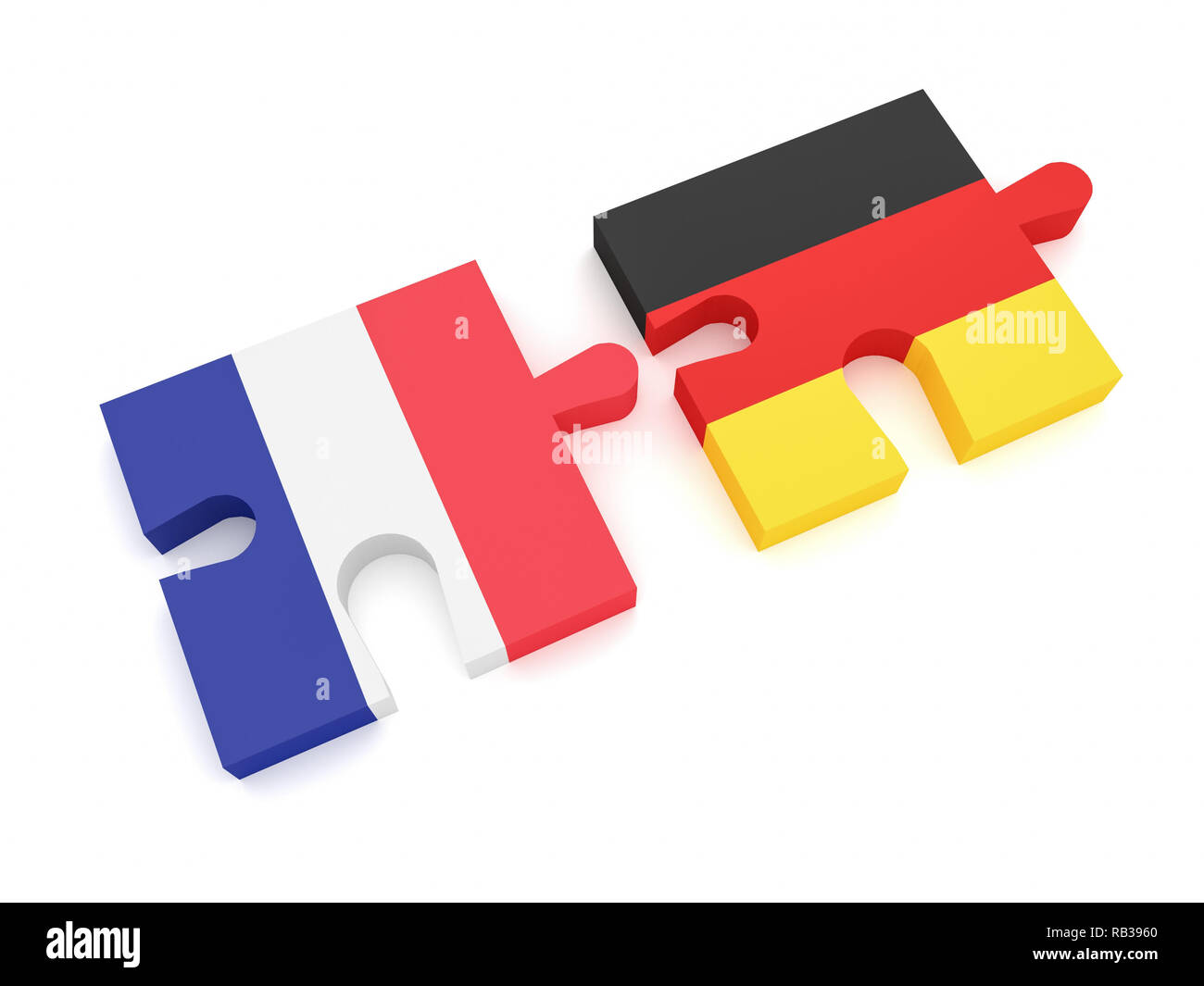 Germany France Partnership: German Flag And French Flag Puzzle Pieces ...