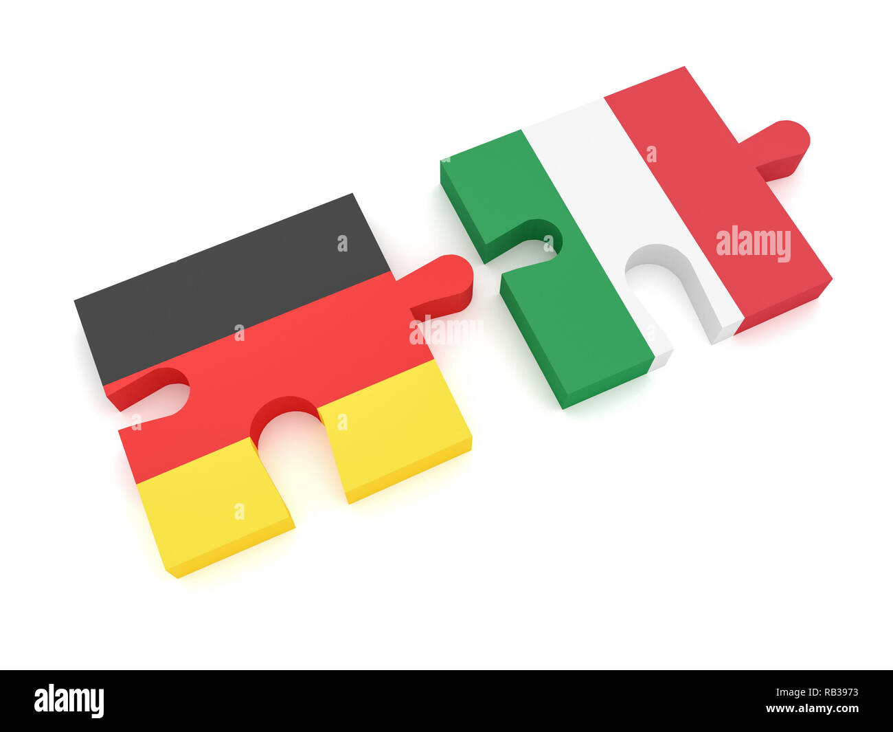 Germany Italy Partnership: German Flag And Italian Flag Puzzle Pieces ...