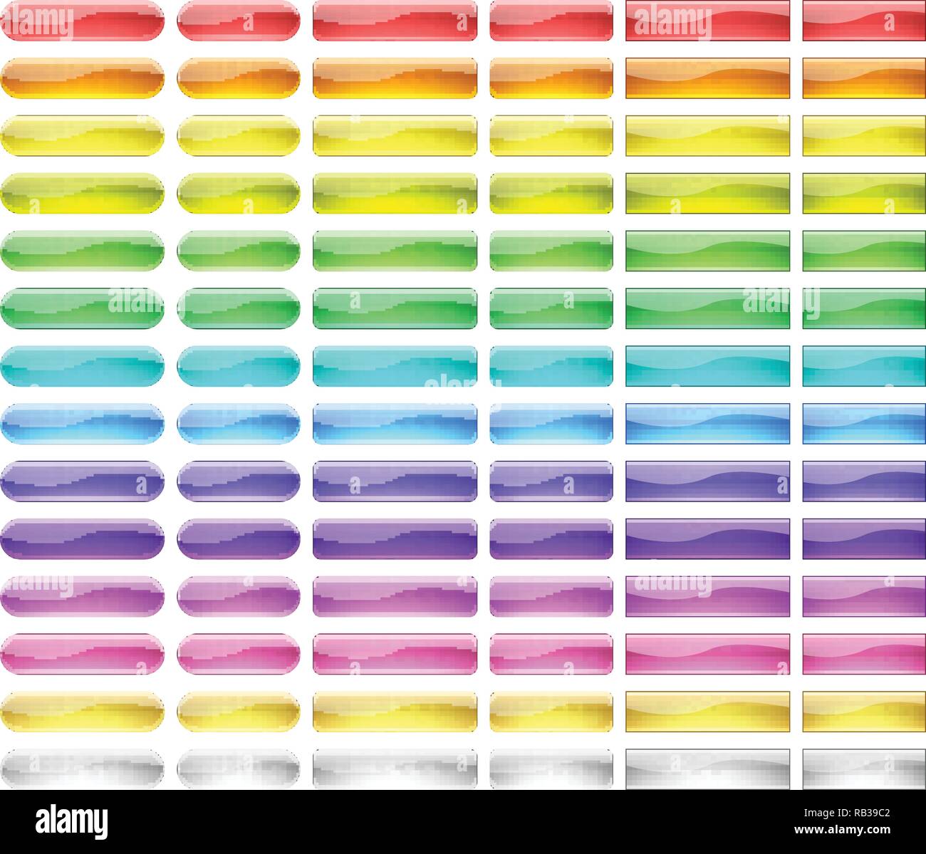 vector bright glossy web buttons set Stock Vector Image & Art - Alamy