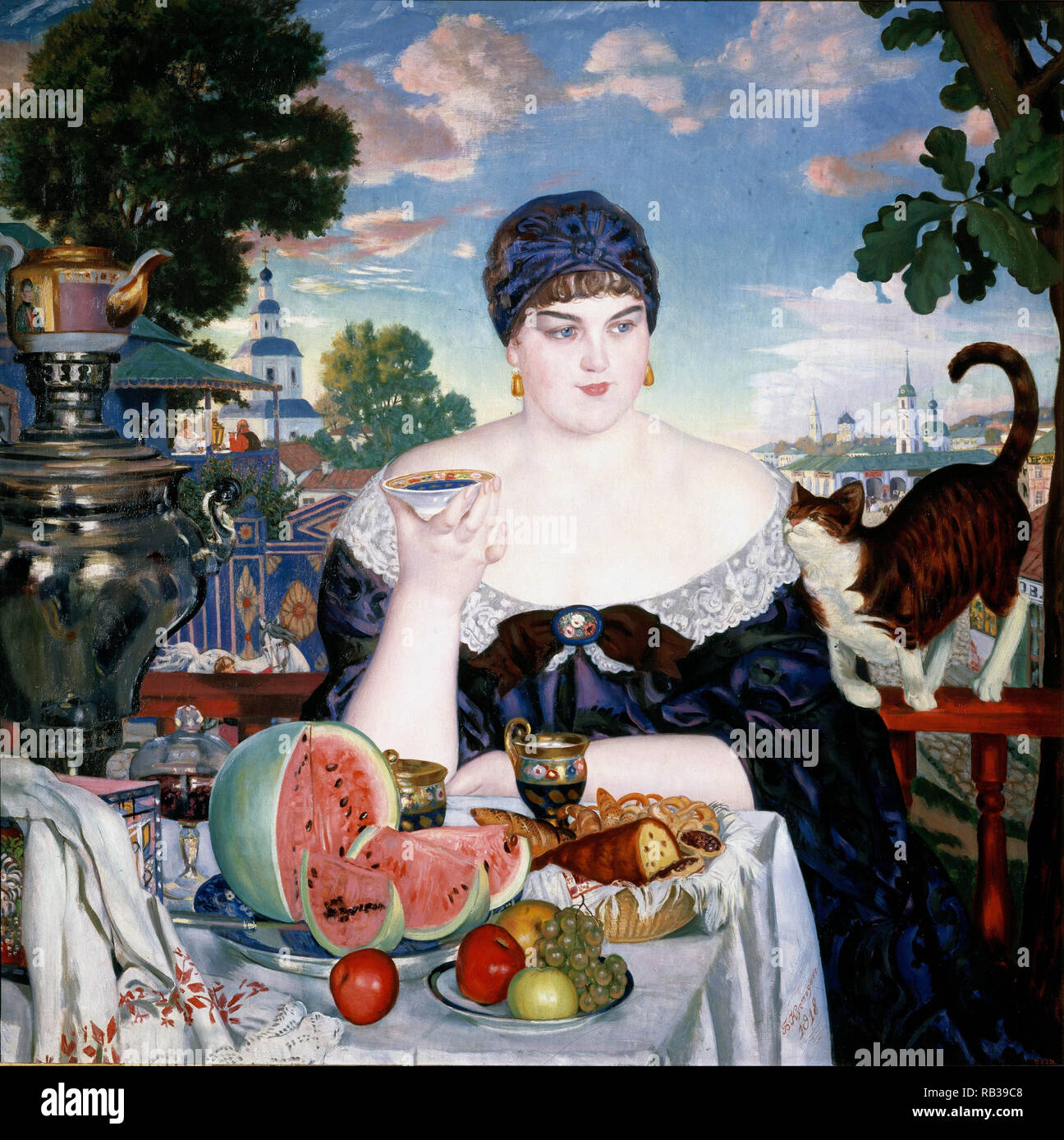 Merchants wife at tea 1918 oil hi-res stock photography and images - Alamy