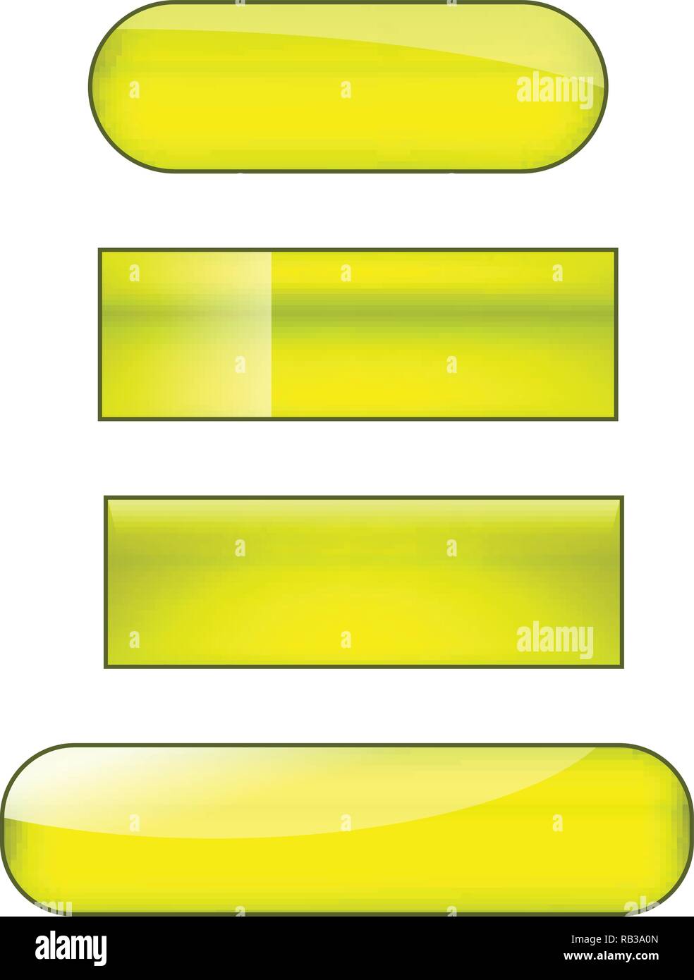 vector bright glossy web buttons set - green and yellow Stock Vector ...
