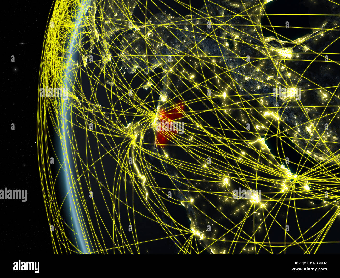Jordan network map hi-res stock photography and images - Alamy