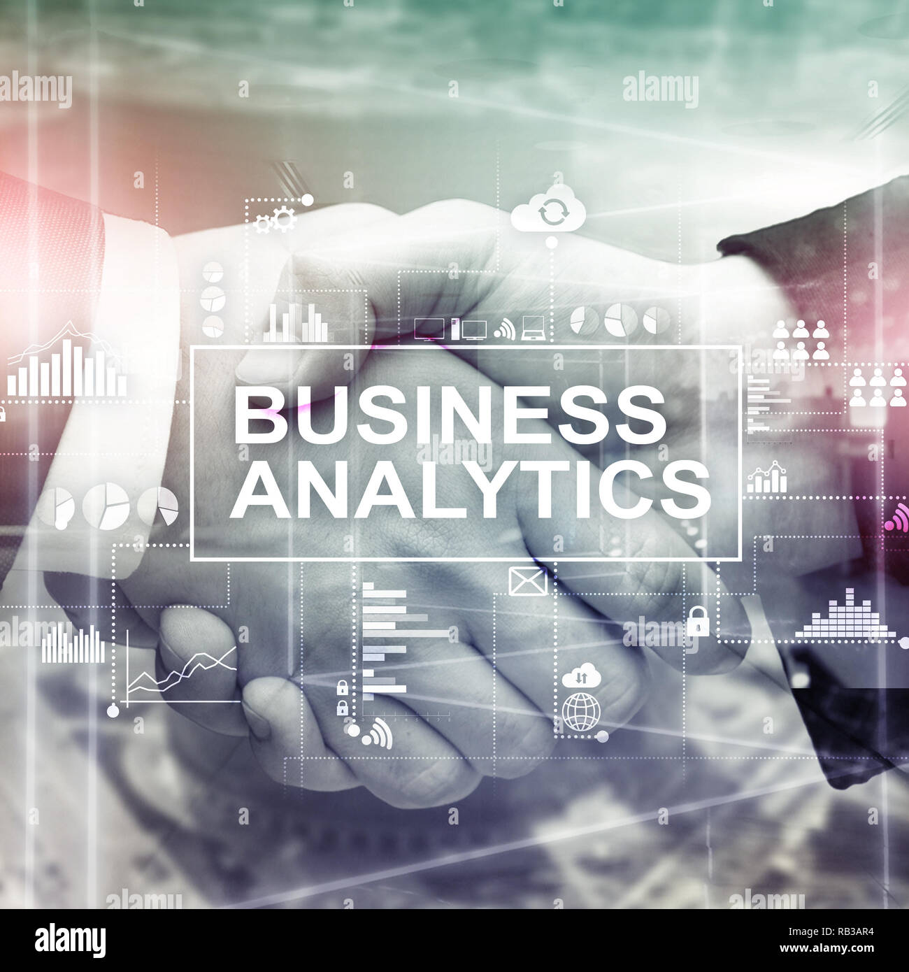 Business analytics concept on double exposure background Stock Photo ...