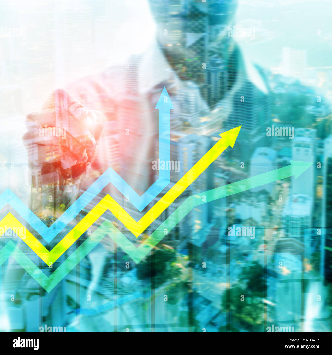 Financial growth arrows graph. Investment and trading concept Stock ...