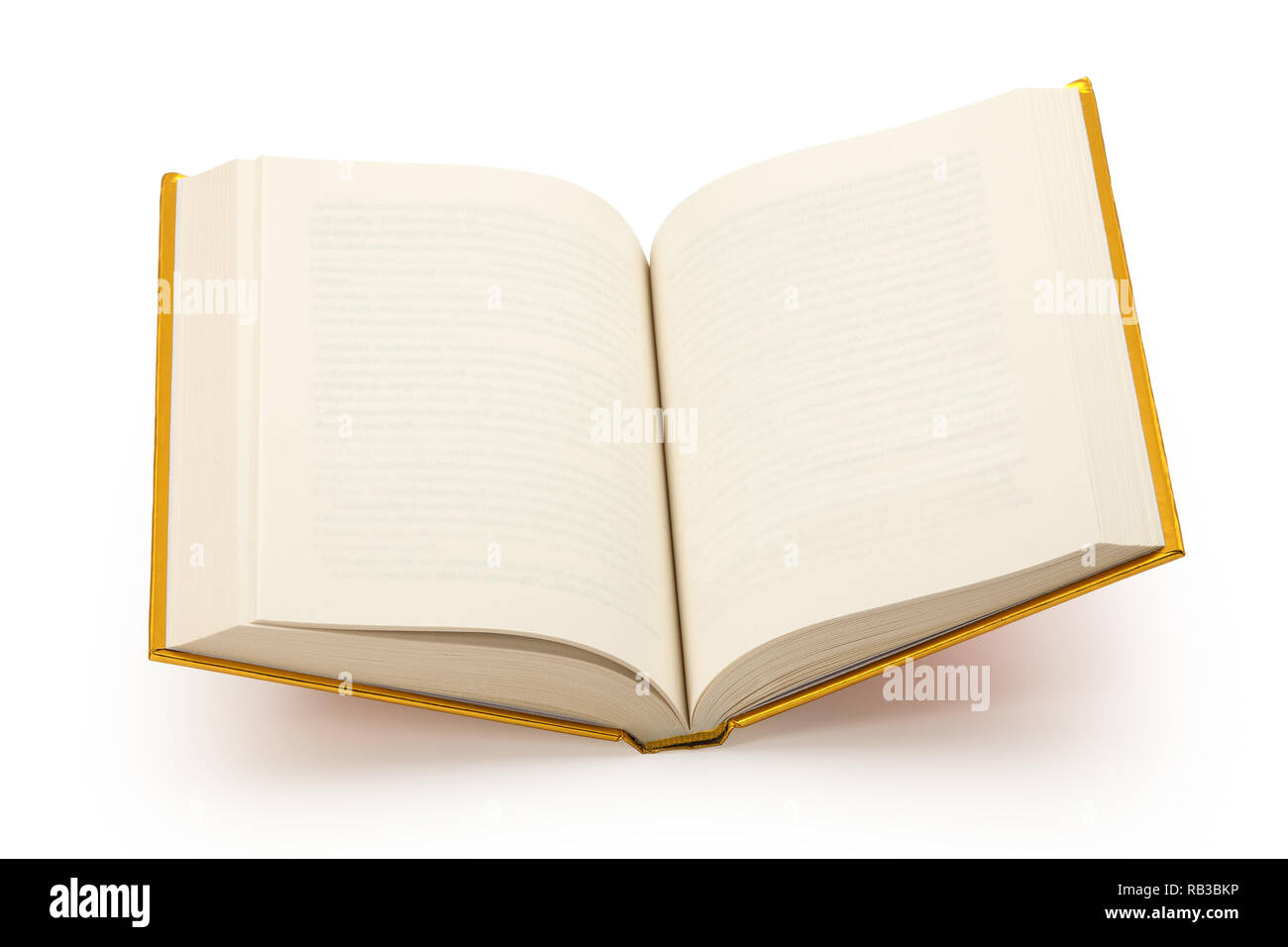 Open gold hardcover book with blank pages - clipping path (at Maximum ...
