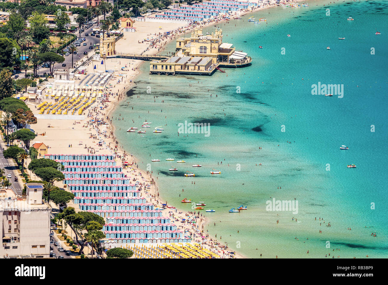 Mondello beach palermo sicily hi-res stock photography and images - Alamy
