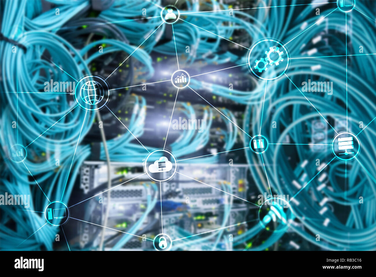 Technology infrastructure cloud computing and communication. Internet ...