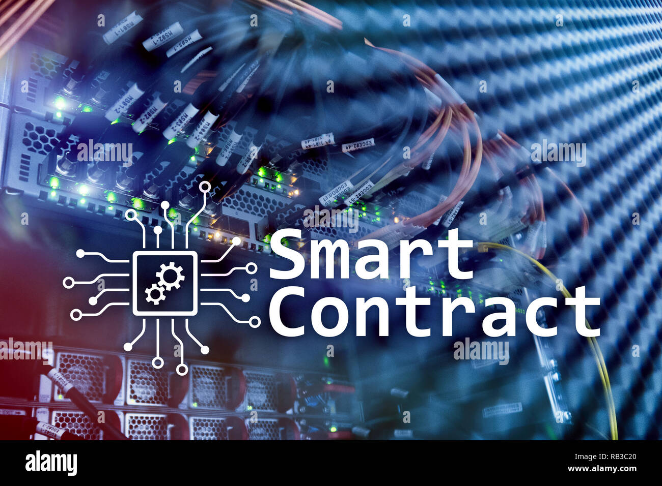 Smart contract, blockchain technology in modern business Stock Photo ...