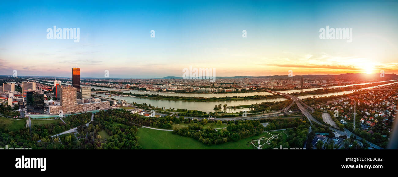 Aerial panoramic view over vienna hi-res stock photography and images ...