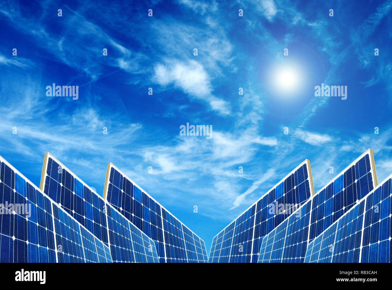 solar panels collecting energy from the sun Stock Photo - Alamy