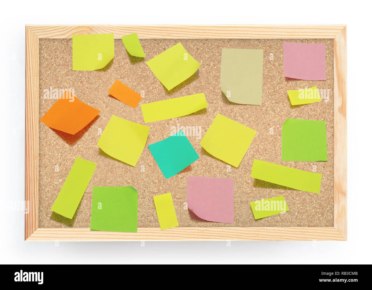 Cork board full with colorful notes Stock Photo - Alamy