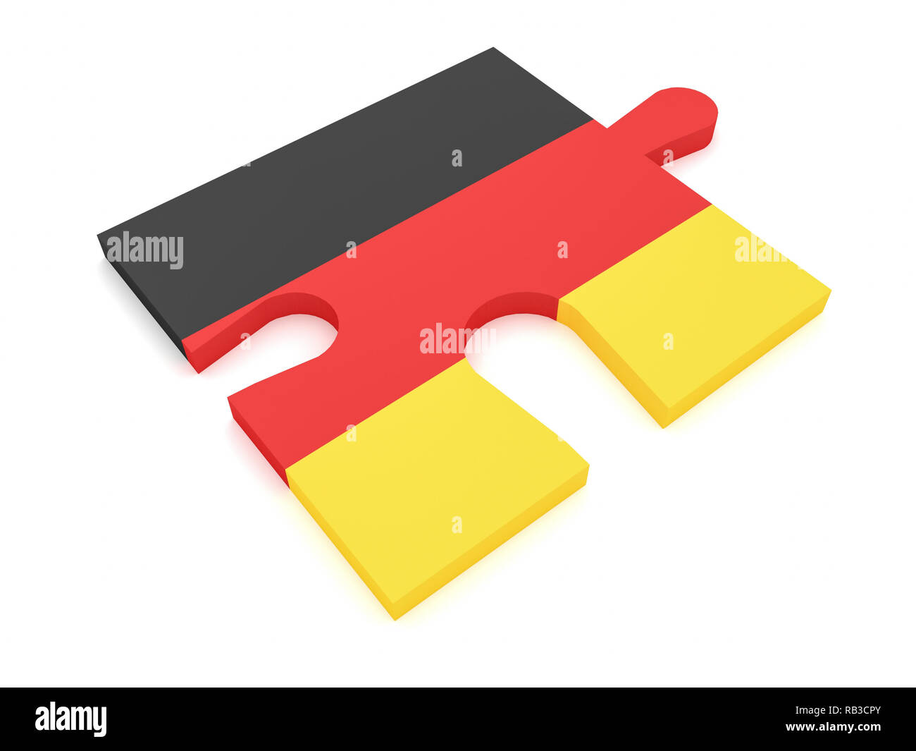 Puzzle Piece With Germany Flag, 3d illustration on white background ...