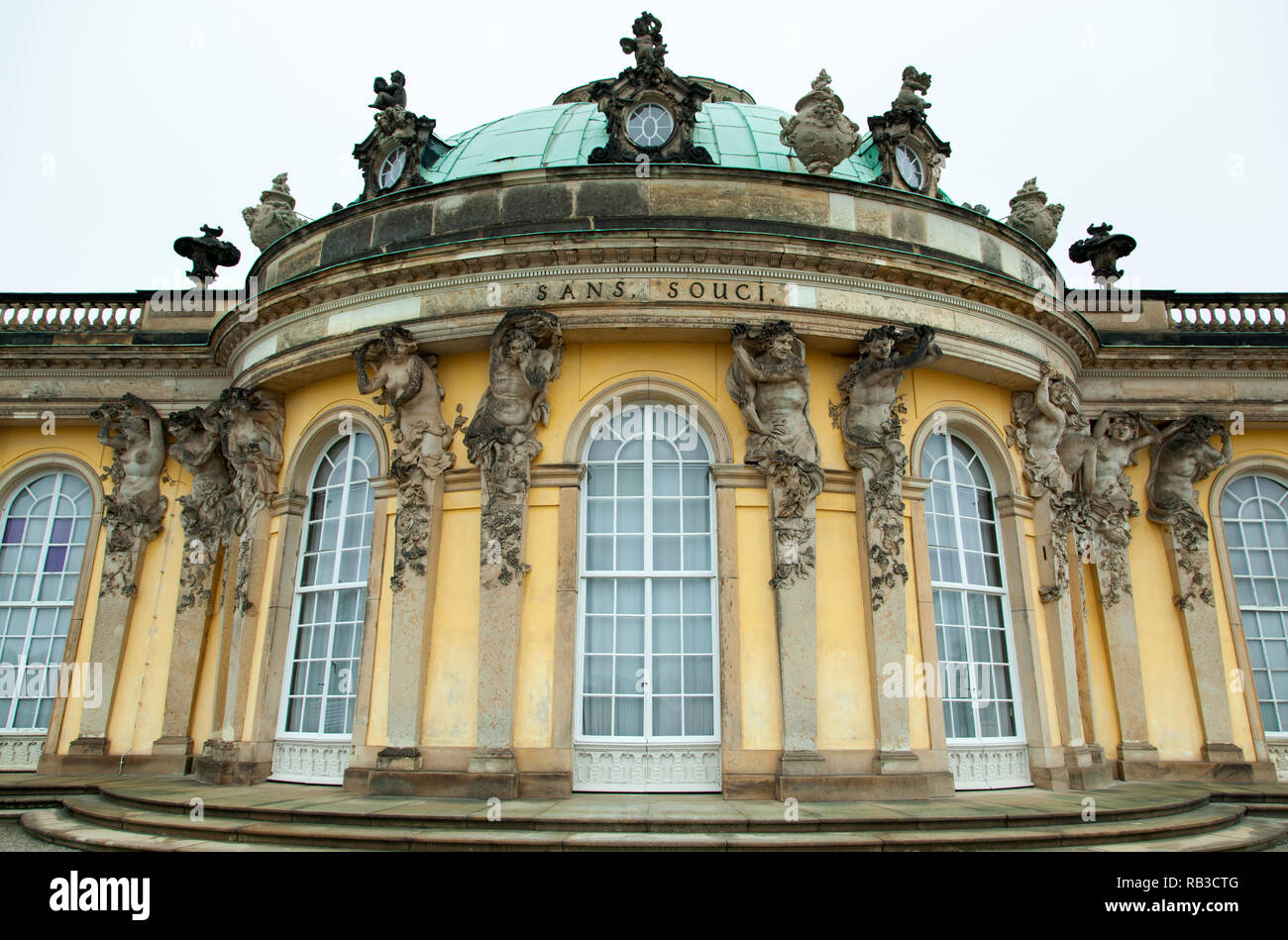 The main entrance of 18th century Sanssouci summer palace of Frederick ...