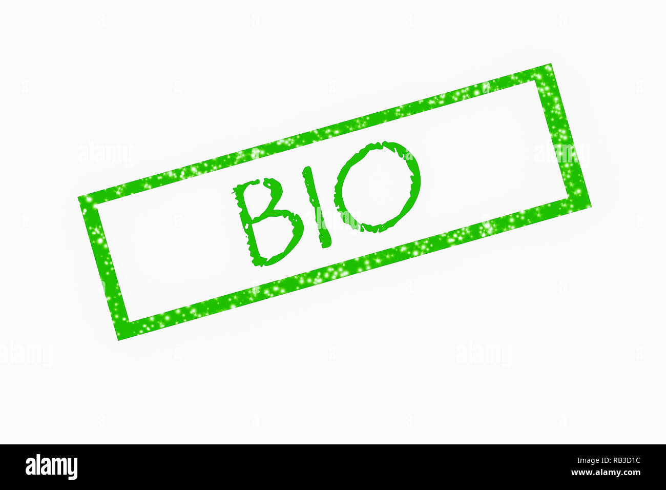 green BIO Stamp Stock Photo - Alamy