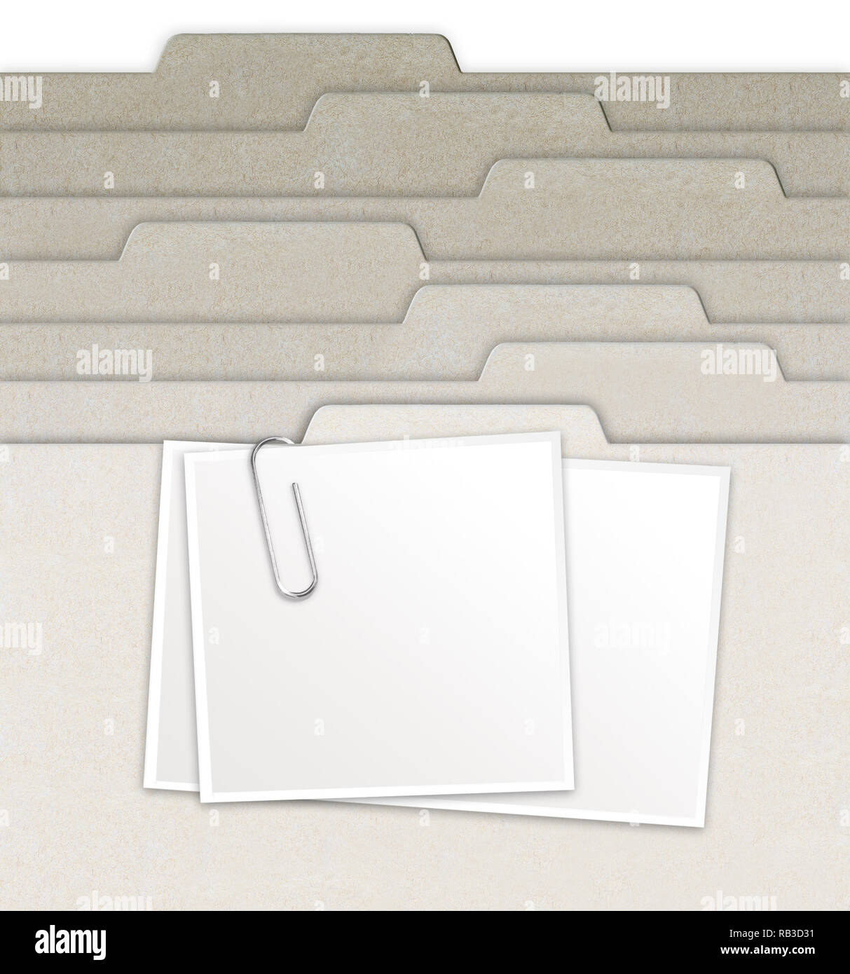 recycled paper files and attached blank photos Stock Photo - Alamy