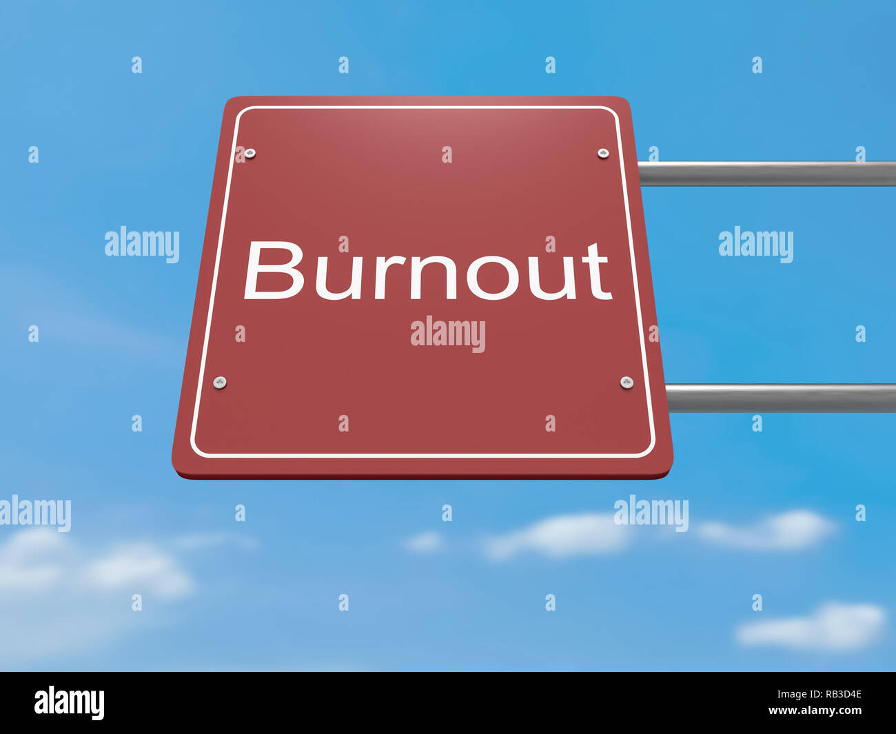 Red Road Sign Burnout Against A Cloudy Sky Stock Photo - Alamy