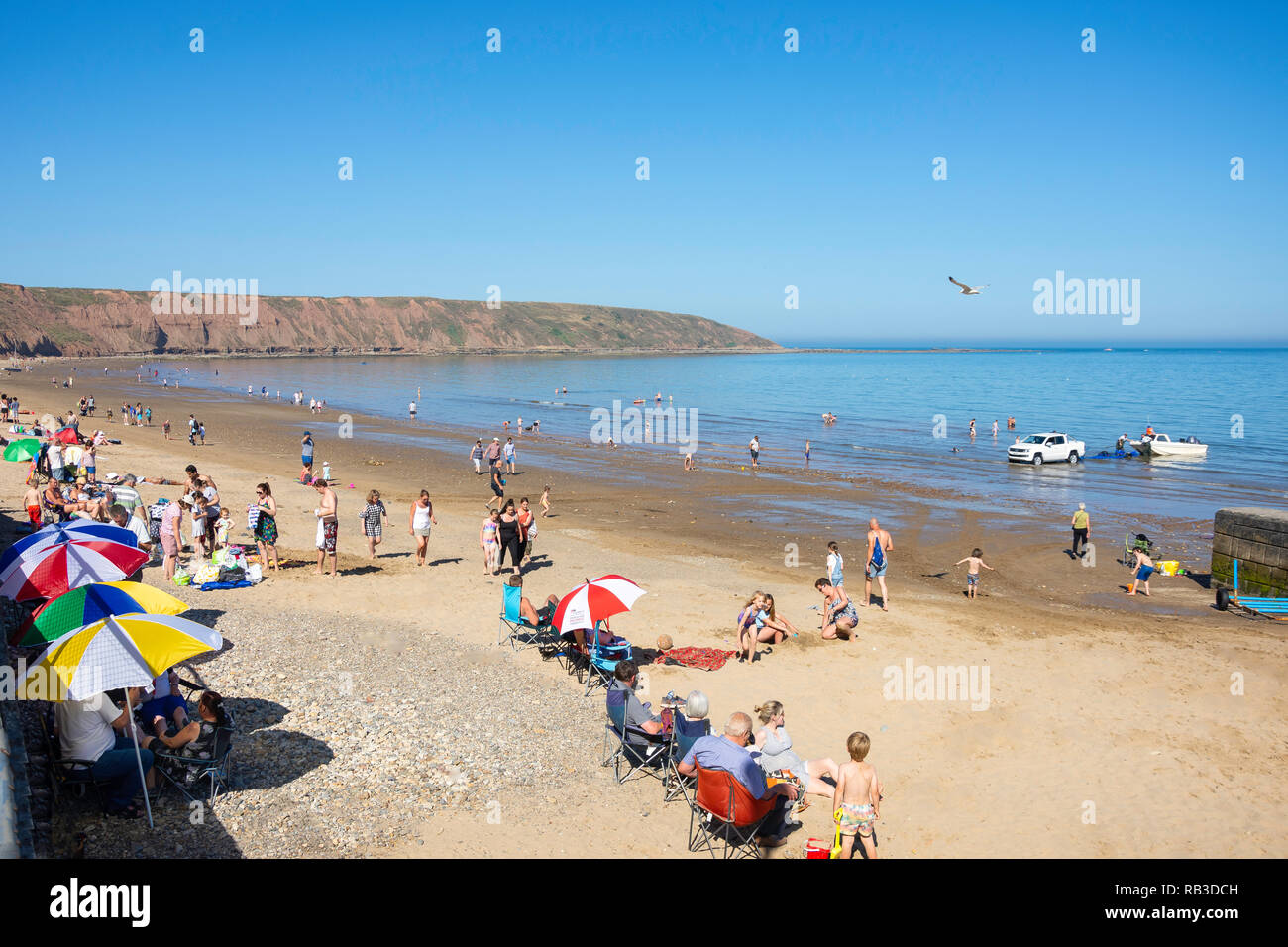 Beach view, Filey, North Yorkshire, England, United Kingdom Stock Photo ...