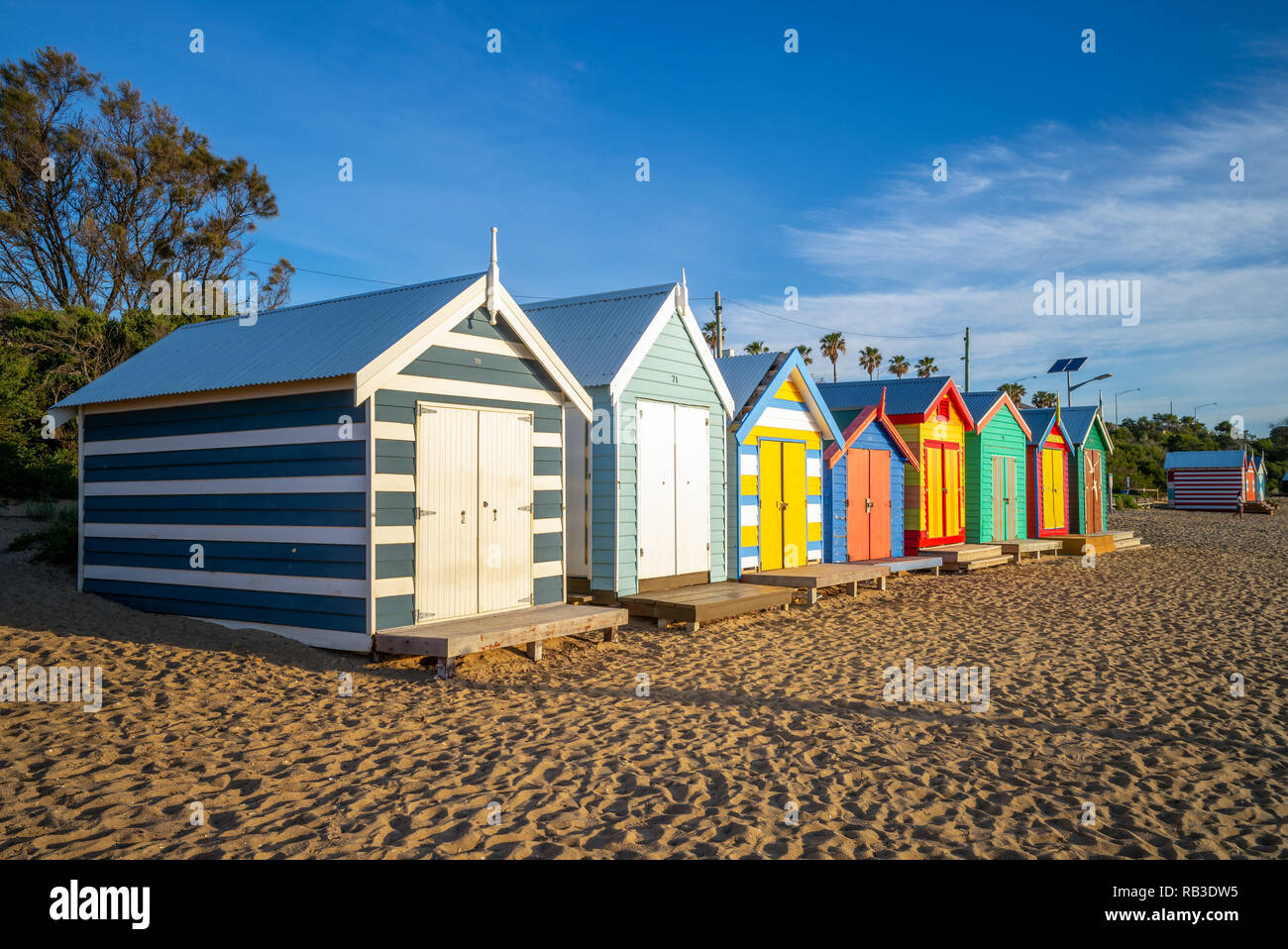 Brighton Bathing Boxes in Melbourne, Australia Stock Photo - Alamy