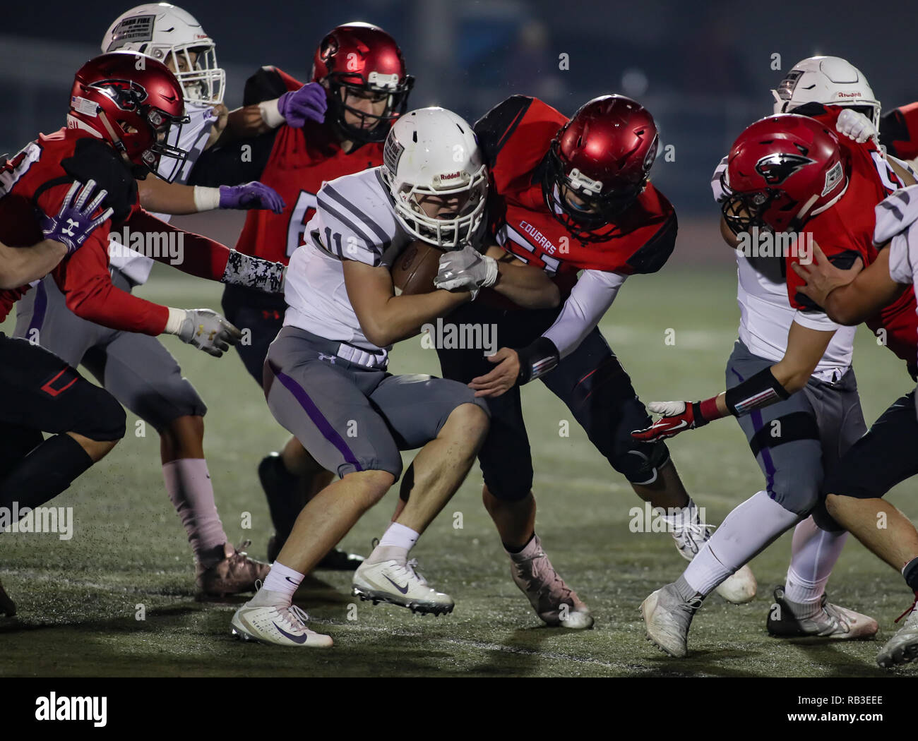 Football action with Shasta vs. Foothill High School in Palo Cedro ...