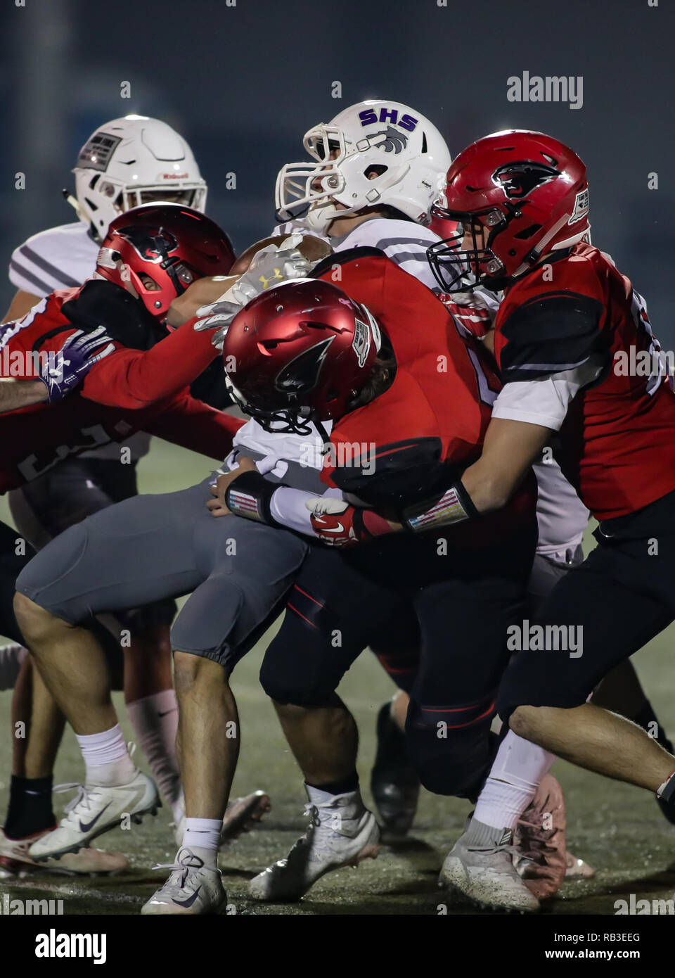 Football action with Shasta vs. Foothill High School in Palo Cedro ...