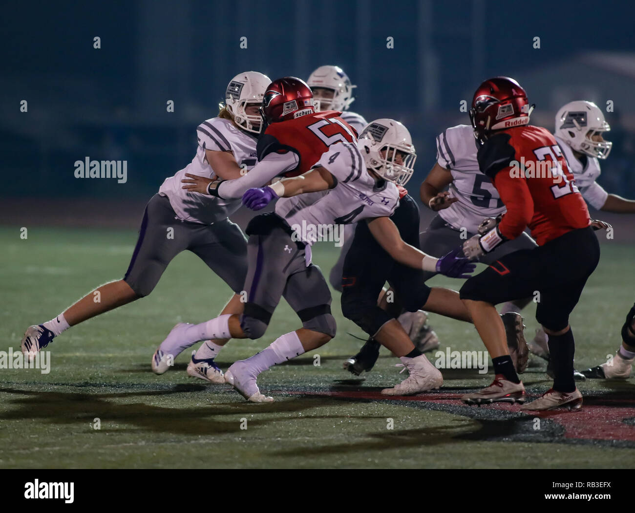 Football action with Shasta vs. Foothill High School in Palo Cedro ...