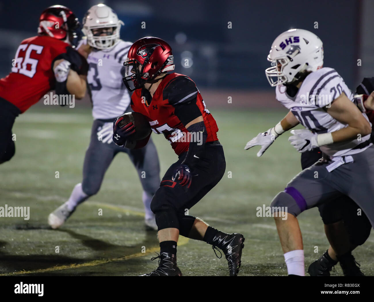 Football action with Shasta vs. Foothill High School in Palo Cedro ...