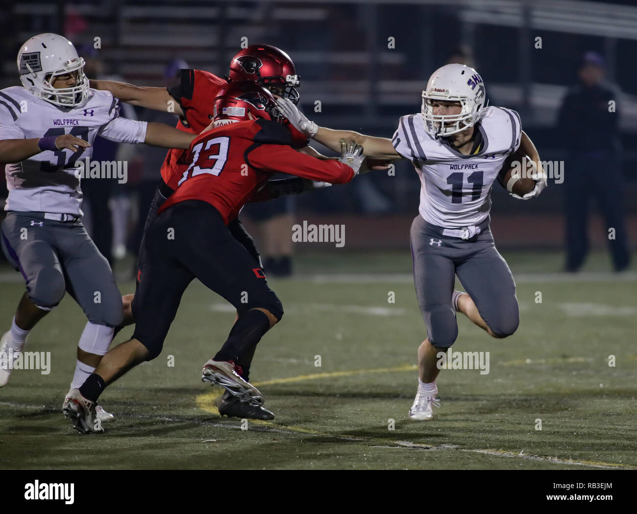 Football action with Shasta vs. Foothill High School in Palo Cedro ...